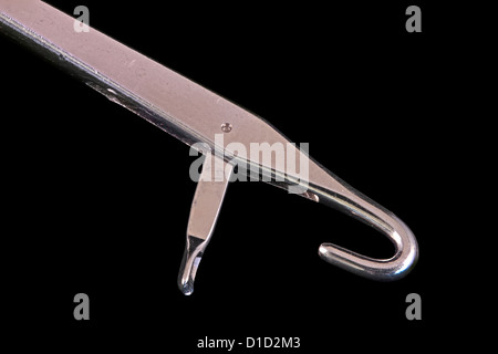 Rug Making Latchet Hook on black background Stock Photo - Alamy