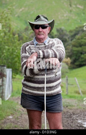 A New Zealand Sheep Herder (Musterer) near Masterton, north island, New ...