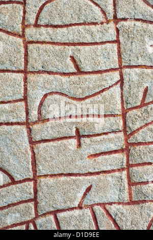 Close-up view of the Swedish Rok runestone erected in early 800s Stock ...