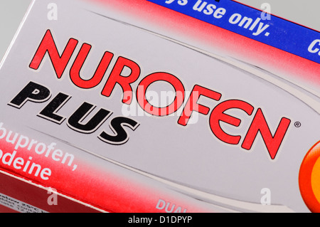 Box of Nurofen Plus painkiller tablets containing ibuprofen and codeine ...