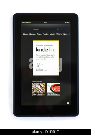 Amazon Kindle Fire tablet computer e-book reader front rear and side ...