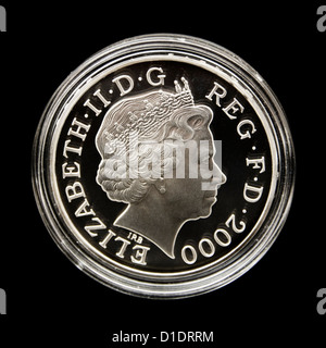 Obverse of the Royal Mint 1999-2000 Millennium £5 Crown designed by Ian ...