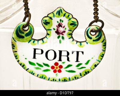 Vintage "Port" enamel alcohol label Stock Photo - Alamy
