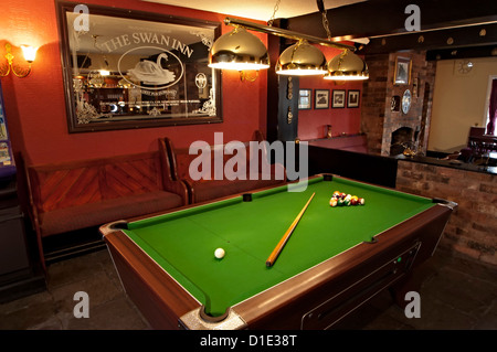 the swan inn Pool table pub bar Stock Photo - Alamy