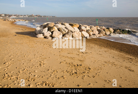 Rock armour sea defence groyne at the north end of the North Promenade ...