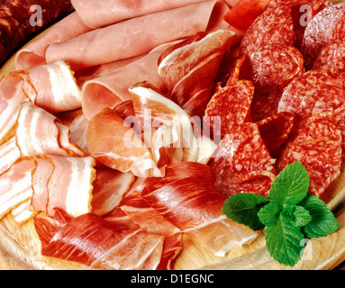 meat delicatessen plate Stock Photo - Alamy