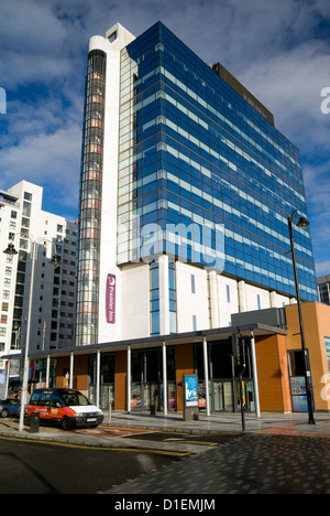 Premier Inn, hotel, Churchill Way, Cardiff City centre, South Wales ...