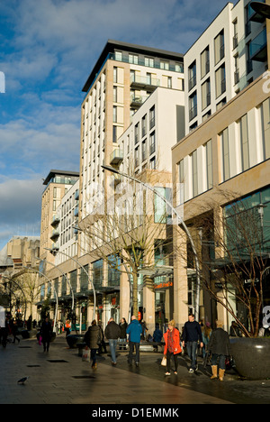 St Davids 2 shopping centre at Christmas with decorations Cardiff Wales ...