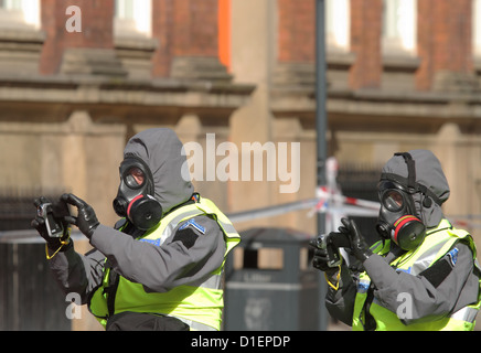 police UK wearing gas masks Stock Photo - Alamy