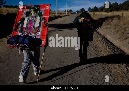 Pilgrims walk through a field in the Paso de Cortes as they travel to ...