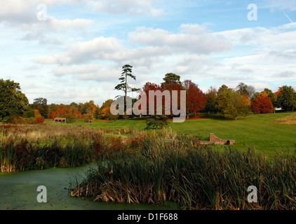 Autumn park landscape. Marks Hall Arboretum and Gardens, Essex, UK ...