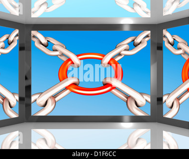 Chains Joint On Screen Shows Unity Stock Photo - Alamy