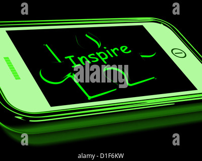 Inspire On Smartphone Showing Encouragement And Motivation 3d Rendering ...