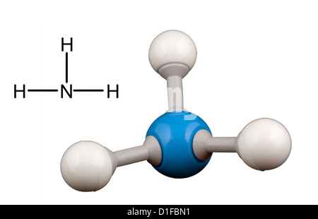 Ammonia molecule model Stock Photo - Alamy