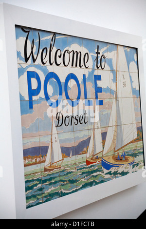 Tiled Welcome to Poole sign Poole Dorset England Stock Photo - Alamy