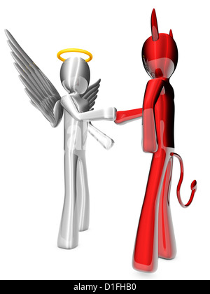 Angel and devil funny character 3d render 3d illustration Stock Photo ...