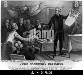 John Hancock's defiance: July 4th 1776 Stock Photo - Alamy