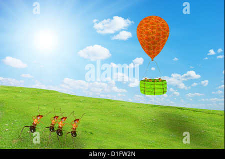 Ants in a hydrogen balloon flight Stock Photo - Alamy
