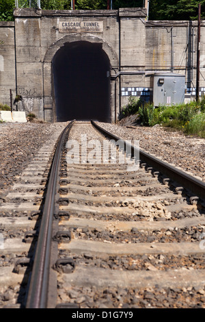 Original Cascade Tunnel into Wellington, Washington, site of the 1910 ...