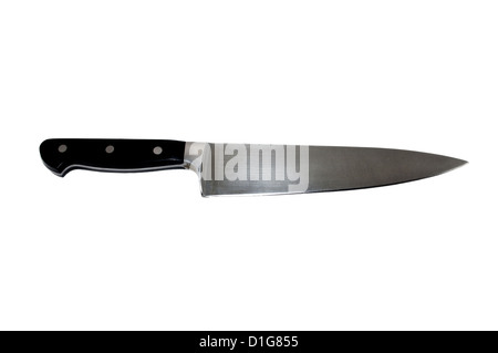 A large kitchen knife isolated on a white background Stock Photo - Alamy