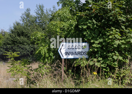 goods inwards sign by factory plant Stock Photo - Alamy
