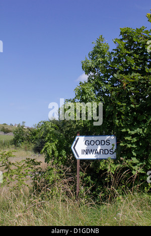 goods inwards sign by factory plant Stock Photo - Alamy