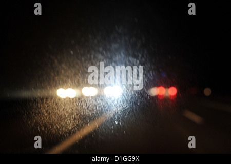 Fozzy like the view of a drunken person would see it, cars are driving ...