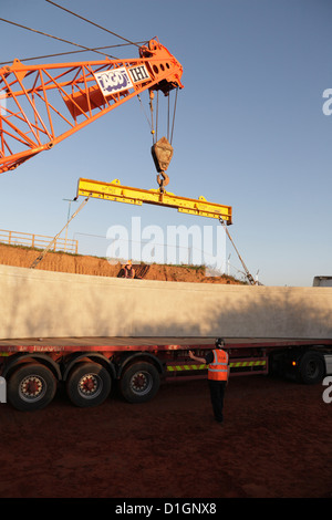 Bebo pre-cast concrete sectional arch bridge in construction with ...