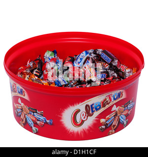 Tub of Celebrations chocolates sweets isolated on white background ...