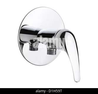 Metallic faucet isolated on white Stock Photo - Alamy