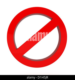 Red Forbidden Sign Isolated Stock Photo - Alamy