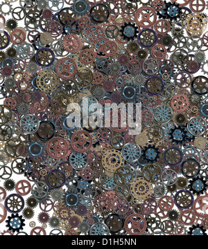 Various gears with interlinking teeth and cogs in a Scale - path ...