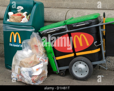 McDonalds Waste & Rubbish in a bin in London UK. McDonalds Rubbish ...