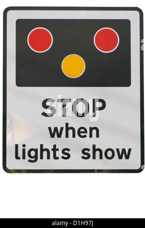 Level Crossing Stop When Lights Show Road Sign Stock Photo: 52626188 ...