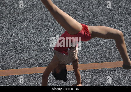 Naha, Okinawa, Japan, majorettes along Kokusai-dori during the Naha ...
