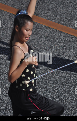Naha, Okinawa, Japan, majorettes along Kokusai-dori during the Naha ...