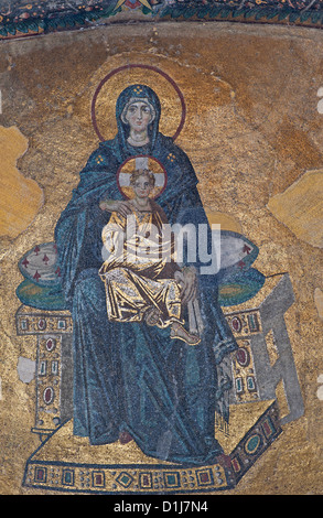 Byzantine mosaic frieze of Mary Jesus and Kings nativity scene inside ...