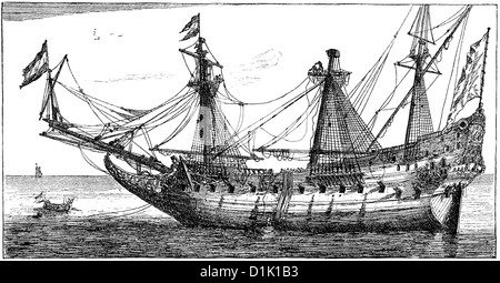 Dutch East India company ship of the 17th Century Stock Photo ...