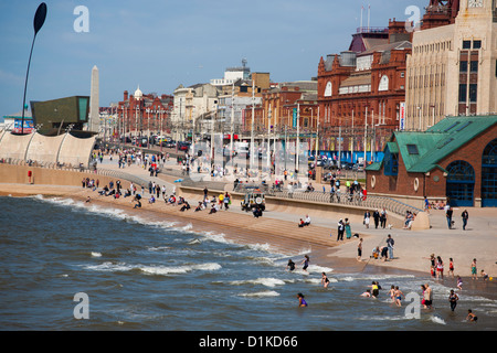Aerial view of Blackpool seafront after redevelopment of sea wall Stock ...