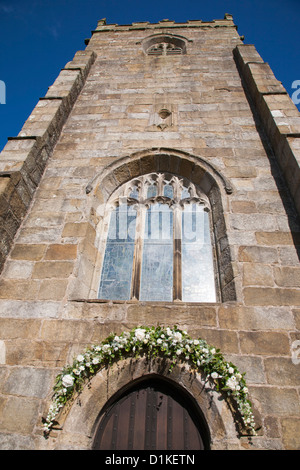 Tower of the Church of St Helen in Ranworth Norfolk Broads England UK a ...