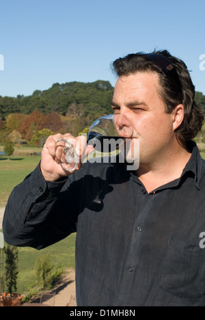 Winemaker sampling wine Stock Photo - Alamy