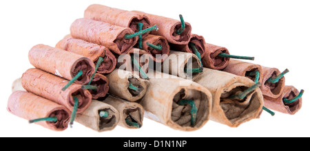 Firecrackers isolated on white background Stock Photo - Alamy