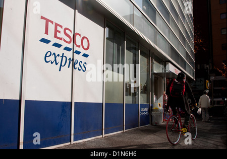 A Tesco Express store in an office building in Okubo, Tokyo, Japan ...