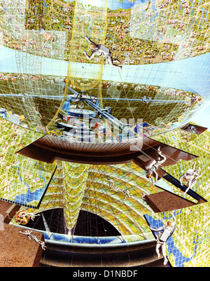 Space Colony Art from the 1970s Bernal Spheres Stock Photo - Alamy