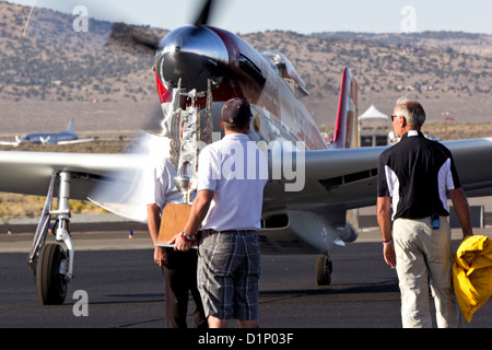 P-51 Mustang air racer Strega sits on the ramp Stock Photo - Alamy