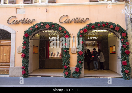 Cartier store jewelry Via Condotti Rome Italy shopping Stock Photo - Alamy