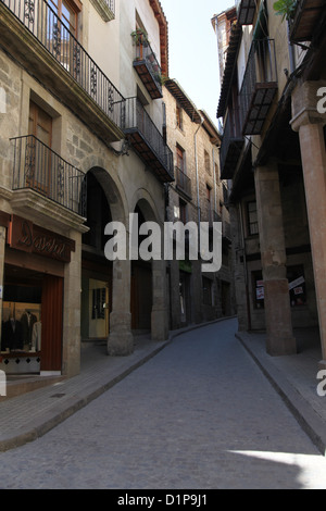 Traditional Spanish cobbled back street / streets / road, & typical ...
