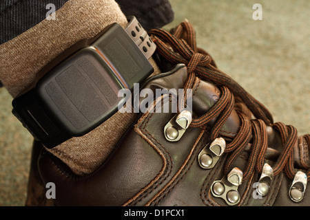 Security electronic tag on a tagged criminal Stock Photo - Alamy