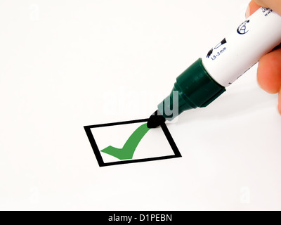 Checklist box with black marker Stock Photo - Alamy