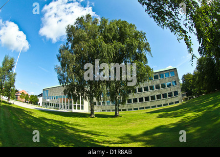 Arne Jacobsen designed Town Hall (Rådhus) in Holte, Denmark Stock Photo ...